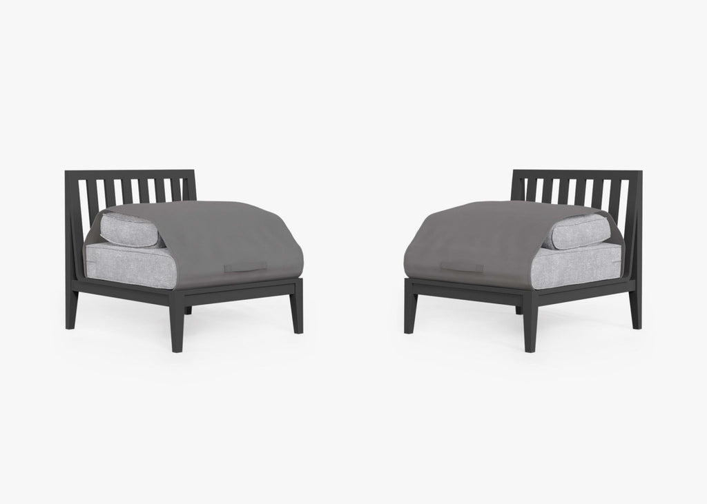 Aluminum Outdoor Armless Chair Conversation Set By Outer